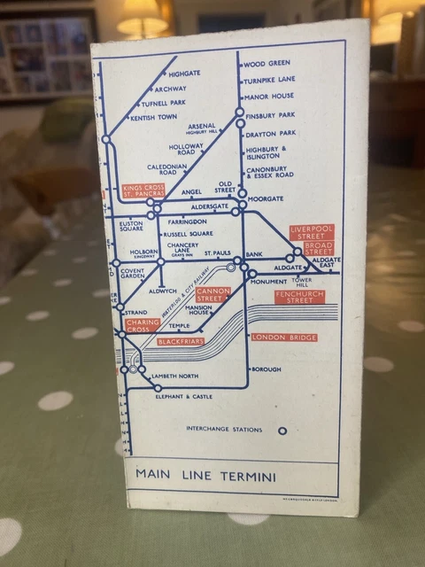 LONDON TRANSPORT UNDERGROUND Map Diagram of the Lines Beck No.1 1946 ...