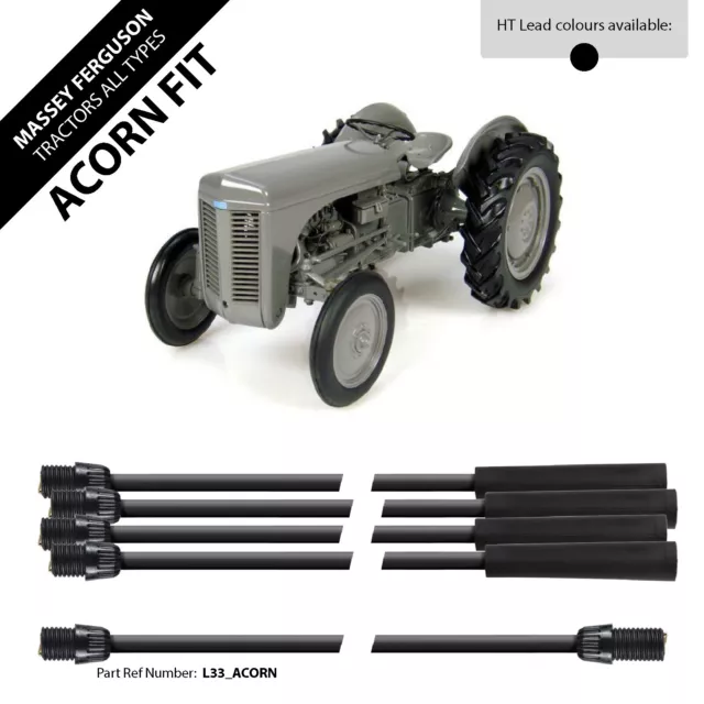 MASSEY FERGUSON TEA 20 TED 20 MF35 and MF135 Tractor 7mm Black HT Leads ...