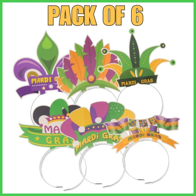 PACK OF 6 Mardi Gras Carnival Festival Headband Decorative Headpiece ...
