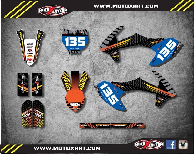 CUSTOM GRAPHICS FACTORY style, Full sticker kit to fit KTM 50 2016 ...