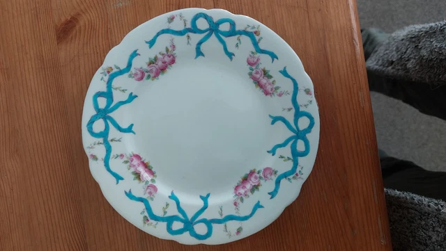 SHELLEY FOLEY WILEMAN 7733 blue ribbon and roses side plate £104.72 ...