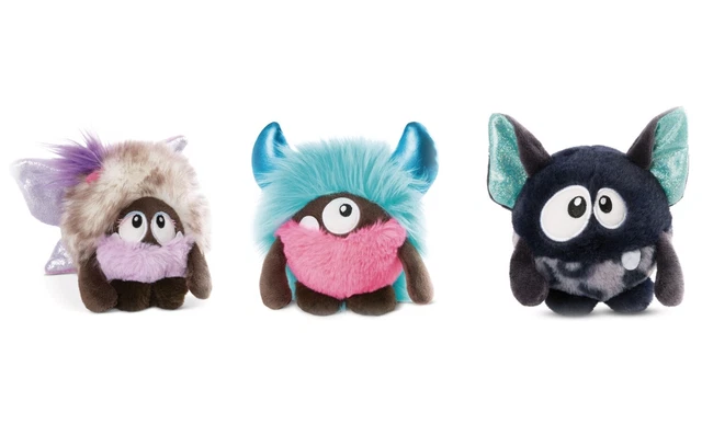 NICI 48420 MONSTERDOOS SET Monster lila, türkis, schwarz 10cm Plüsch ...