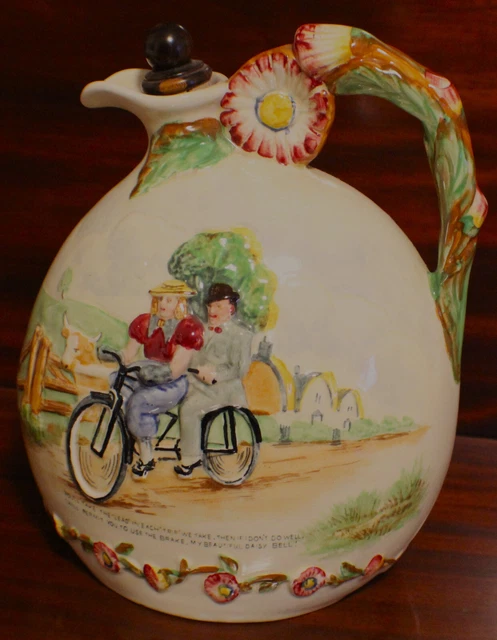 CROWN DEVON FIELDING 1930s Musical Decanter Jug - Bicycle Built for Two ...
