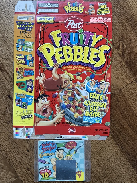 1998 POST FRUITY Pebbles cereal box -Cartoon Network How To Draw Kit ...