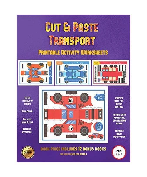 PRINTABLE ACTIVITY WORKSHEETS (Cut and Paste Transport): 20 Full-Color ...