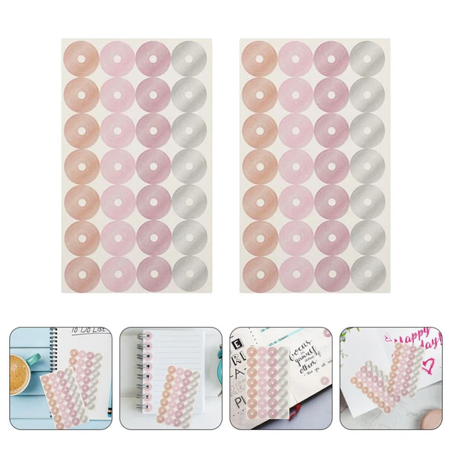 32 SHEETS LOOSE-LEAF Reinforcement Stickers Binder Hole Universal Paper ...