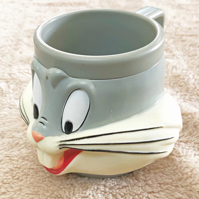 BUGS BUNNY 3D Rabbit Looney Tunes Mug Coffee Cup Plastic Vtg 1992 ...