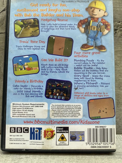 BBC CBEEBIES BOB The Builder Builds Can we fix it? PC CD-Rom 2000 Hit ...