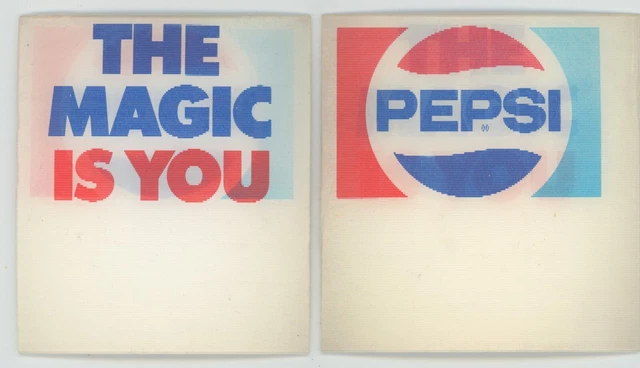 PEPSI COLA THE Magique Est You 1970's Vari-Vue Freestyle Lenticulaire ...