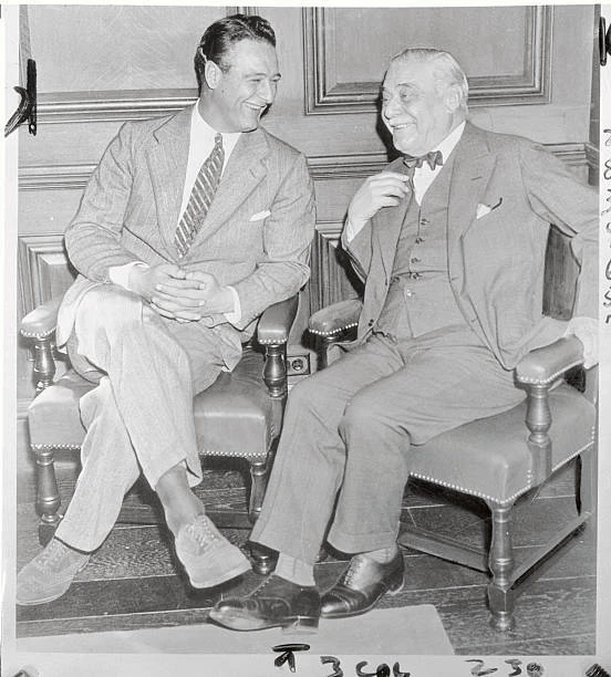 LOU GEHRIG AND Jacob Ruppert Sitting Together 1938 OLD BASEBALL PHOTO ...