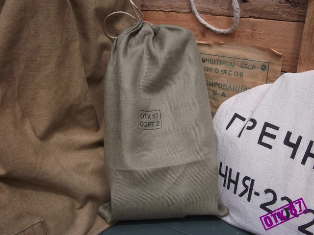 LARGE GREEN LINEN ration bag for dry goods etc, WW2 RKKA, reproduction ...
