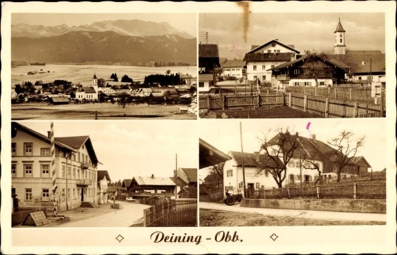 AK DEINING EGLING Oberbayern, Kirche, Blick auf Ortschaft und ...