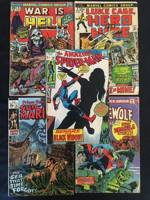 SPIDER-MAN #86 WEREWOLF #15 Luke Cage #2 Submariner #16 War Is Hell #9 ...