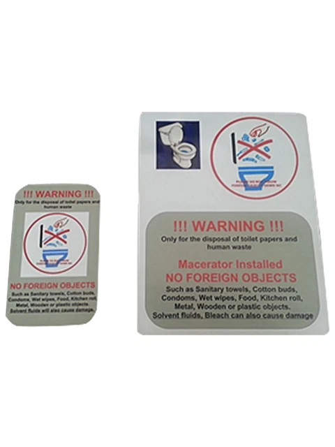 UNIFLO MACERATOR WARNING sign stickers for Saniflo Grundfos Macerator ...