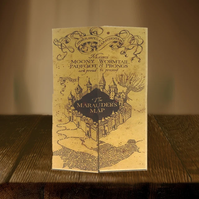 HARRY POTTER MARAUDER'S MAP Gift Set, Magic Wand + Quill, Xmas wizard ...