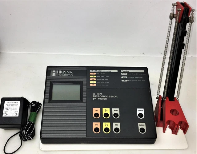 HANNA HI 9321 Benchtop pH Meter with Electrode and Support Stand $440. ...