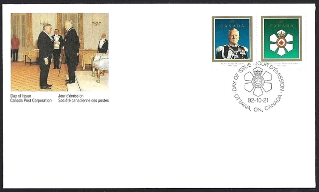🍁CANADA #1447/1446 "ORDER OF CANADA" Brand New 1992 First Day Cover $2. ...