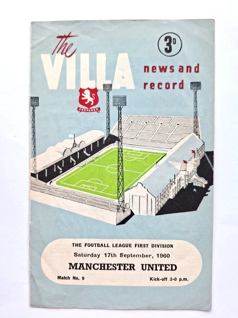 ASTON VILLA V Manchester United Season 1960-61 Football Programme £3.00 ...