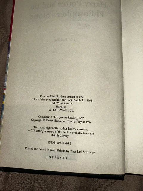 HARRY POTTER AND The Philosophers Stone Hardback Dark Haired Wizard ...