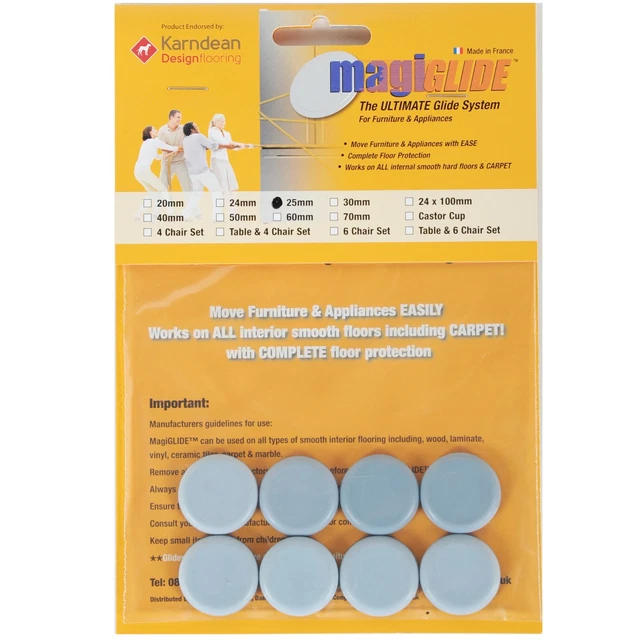 MAGIGLIDE 8 X 25mm The Ultimate Glide System For Furniture £12.59 ...