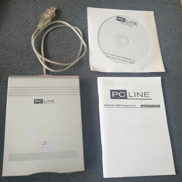 PC LINE USB External 3.5" Floppy Disc Drive Complete With Drivers ...