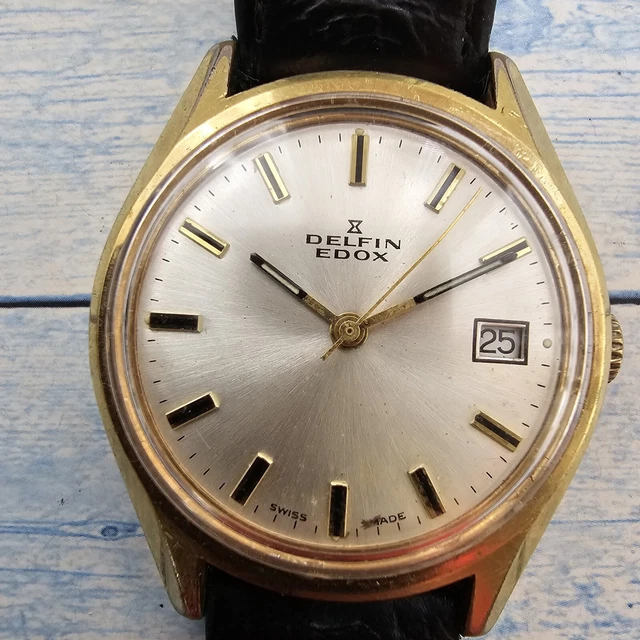 VINTAGE EDOX DELFIN Hand-Winding Men's Watch £89.00 - PicClick UK