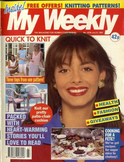 MY WEEKLY MAGAZINE 8/7/1995 Jack Shepherd. Thora Hird. Knitting ...