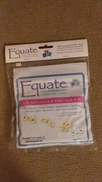 EQUATE EQUATION THINKING Game Advanced Tile Set Math Homeschool ...