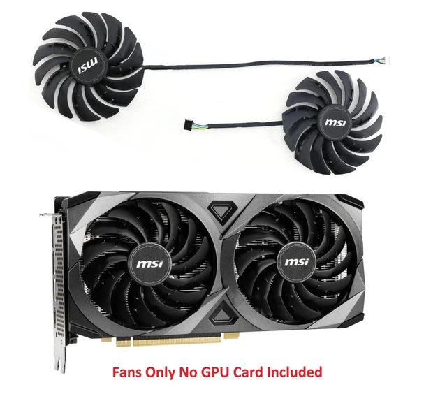 FOR MSI RX6700XT RX6600XT MECH 2X PLD10010B12HH Graphics Card Cooling ...