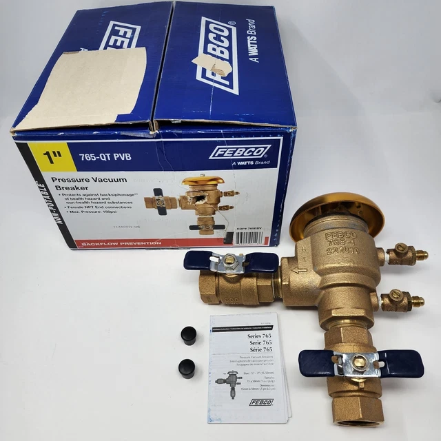 FEBCO 765EBV BACKFLOW Preventer Pressure Vacuum Breaker with Shutoff, 1 ...