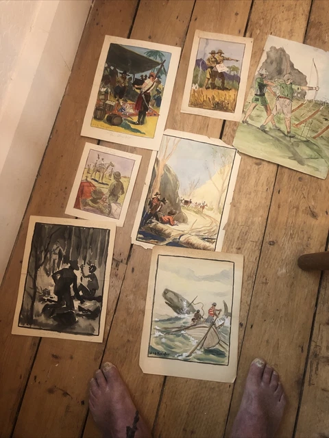 ORIGINAL DRAWINGS J C B Knight Capt Kettle Artist 7 Drawings 1930s $57. ...