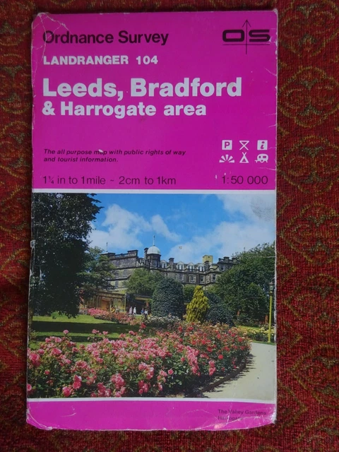Os Map Leeds Bradford Harrogate Shipley Otley Ilkley Yeadon Morley Halifax £295 Picclick Uk