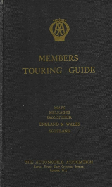 AA AUTOMOBILE ASSOCIATION Members Touring Guide 1940-50s Vintage Old ...