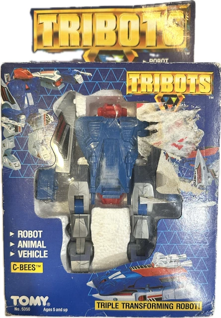 FIGURINE ARTICULÉE ROBOT triple transformation vintage Tribots C-BEES ...