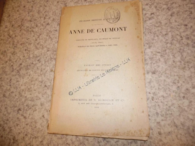 1896.ANNE DE CAUMONT fondatrice Filles Saint-Thomas Paris.Chérot EUR 74 ...