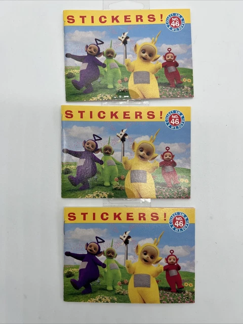 VINTAGE TELETUBBIES STICKER color mini book 1999 Sticker Time Lot Of 3 ...