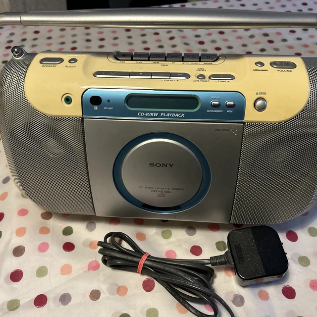 SONY CFD-E100L PORTABLE Stereo CD Player Cassette Recorder Radio Yellow ...