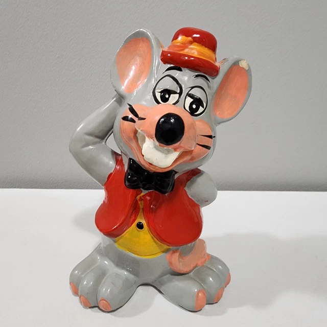 VINTAGE CHUCK E Cheese Showtime Pizza Ceramic Coin Bank 9 Inch $46.67 ...