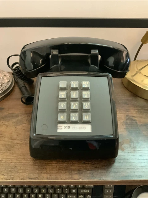 WESTERN ELECTRIC BELL System Black Push Button Telephone Phone 2500 ...