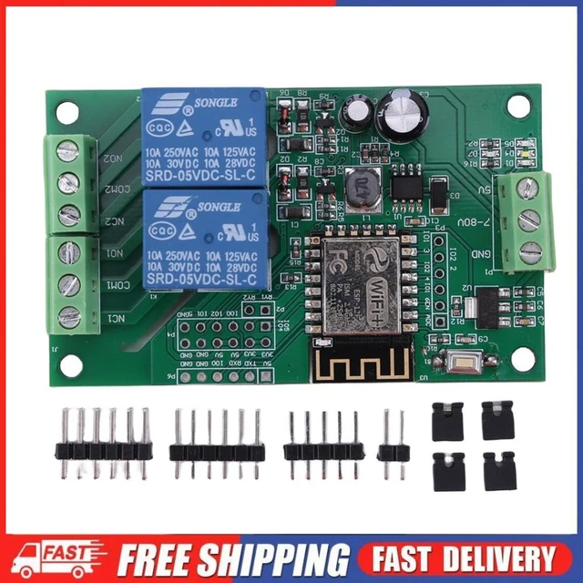 ESP8266 WIFI RELAY Board Dual Channel PCB Relay Module DC 5V 10A for ...