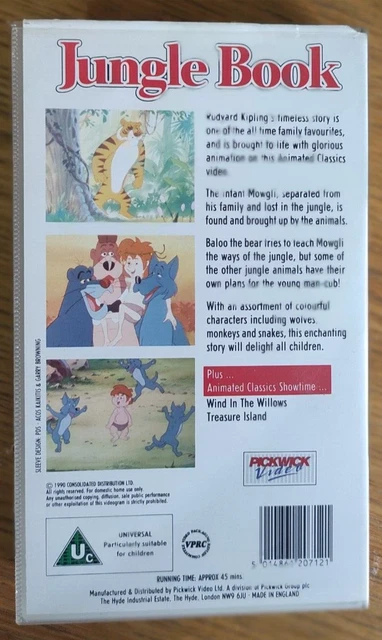 JUNGLE BOOK - Pickwick Video - Kids Cartoon - PAL VHS - Very Rare ...