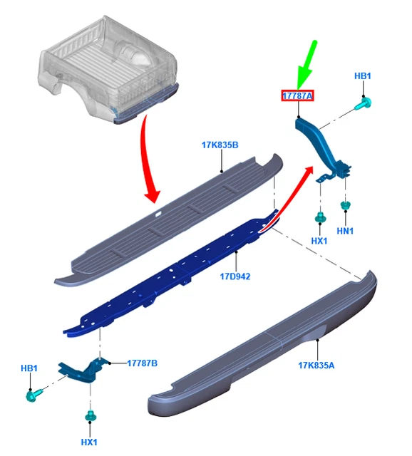 FORD RANGER T6 MK1 Rear Left Bumper Bracket 2324111 JB3B-17788-AA NEW ...