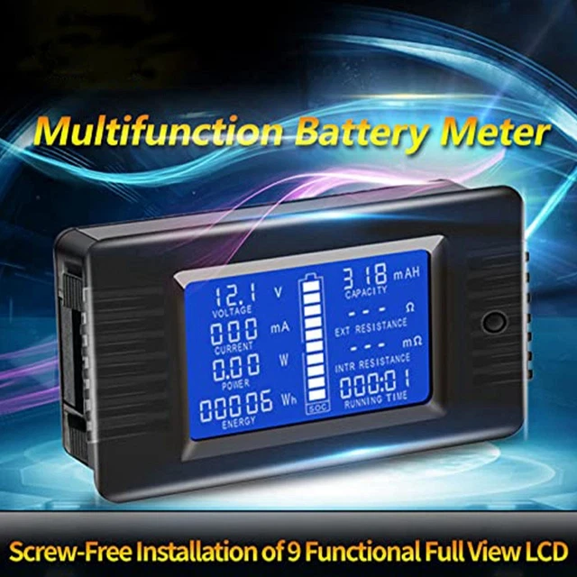 DC BATTERY MONITOR Meter Ammeter Digital DC 0-200V Shunt 100A ...