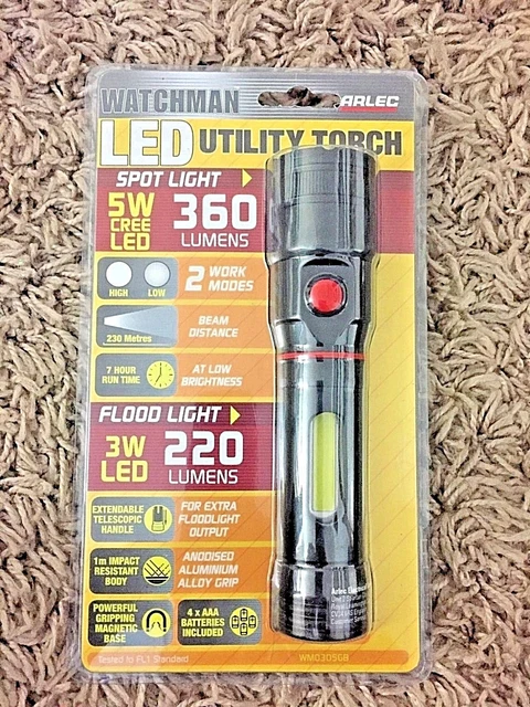 ARLEC WATCHMAN LED UTILITY TORCH 5W CREE LED SPOT LIGHT WM0305GB ...