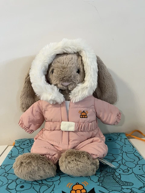 JELLYCAT SNOW SUIT Beige Bunny Plush - Bashful BNWT Stuffed Animal Toy ...
