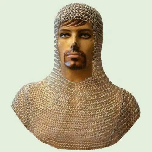 MEDIEVAL LIGHT WEIGHT Chainmail Coif Chain mail Hood Butted Reenactment ...