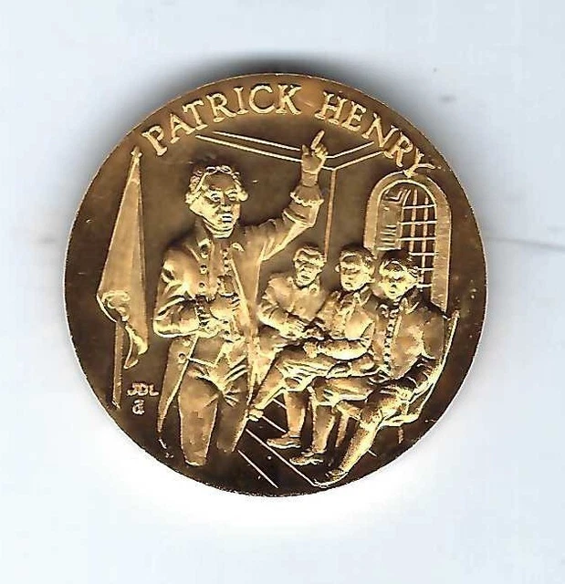 PATRICK HENRY AMERICAN Revolutionary War Longines 24K Gold Bronze Medal ...
