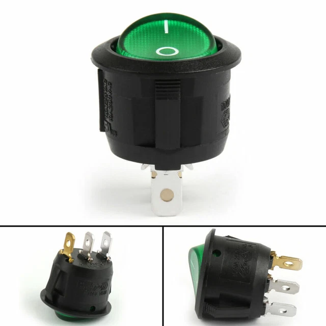 1× SCI WATERPROOF R13-112B Rocker Switch 3Pin 6A/250VAC 10A/125V Green ...