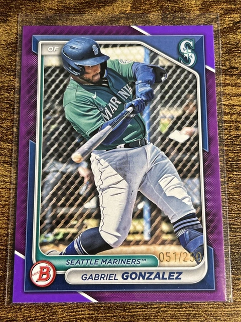 GABRIEL GONZALEZ 2024 Bowman violet parallèle /250 #BP-35 Mariners ...