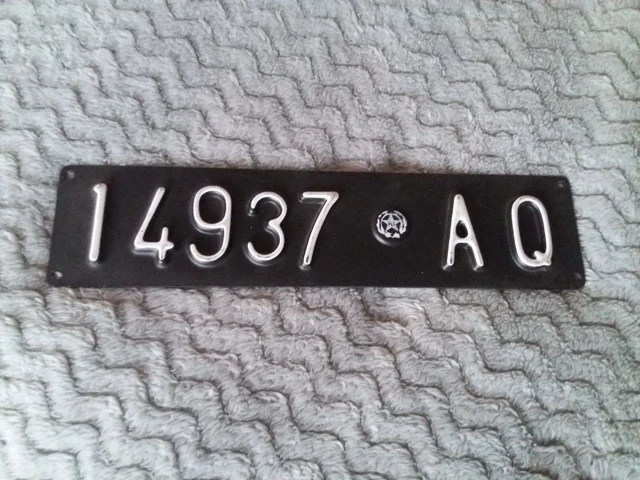 TARGA AUTO NERA epoca L'Aquila rara 5 numeri originale da collezione ...